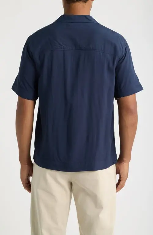 CHE Valbonne Boxy Fit Solid Camp Shirt - Navy- 12