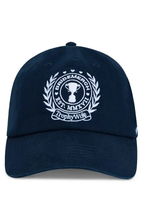 BRIDEMERCH Trophy Wife Crest Dad Hat - Navy