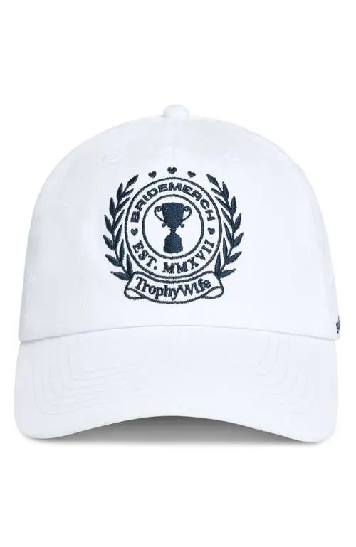BRIDEMERCH Trophy Wife Crest Dad Hat - White