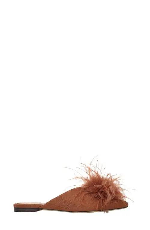 Sam Edelman Feather Embellished Jacquard Mule - Bright Bourbon