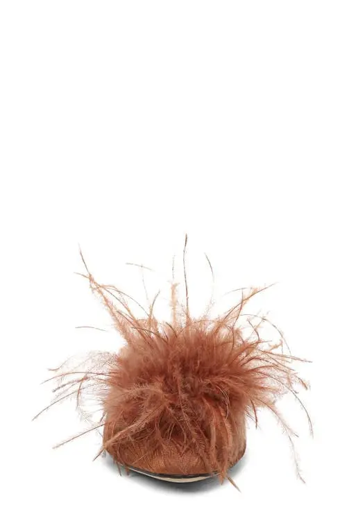 Sam Edelman Feather Embellished Jacquard Mule - Bright Bourbon