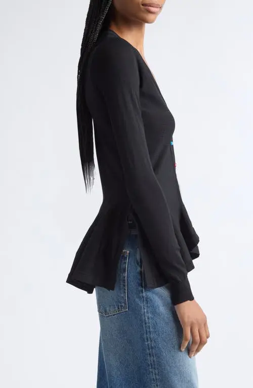 Staud Jamie Ruffle Hem Cardigan