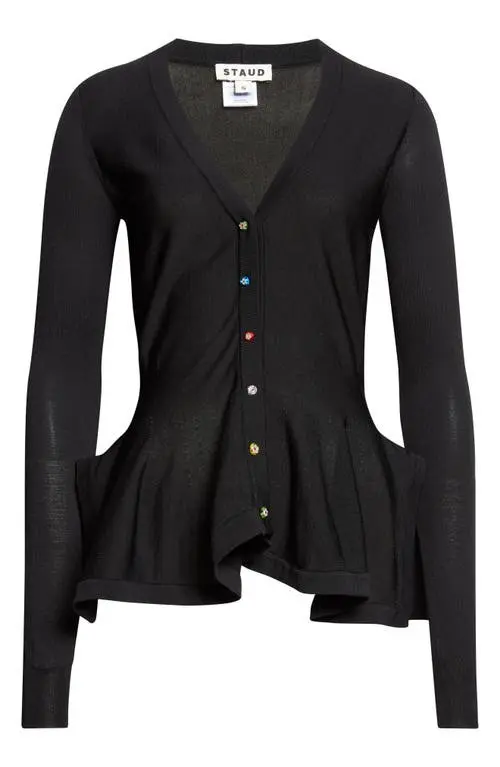 Staud Jamie Ruffle Hem Cardigan