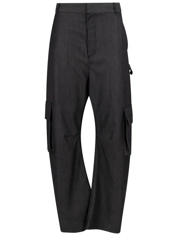 Balenciaga Cargo Wool Pants With Tapered Leg