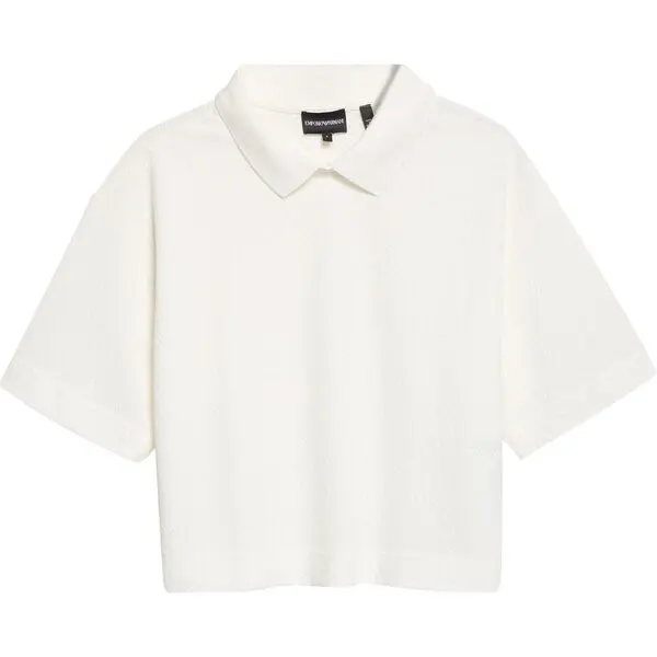 Emporio Armani Jerseywear Chevron Jacquard Knit Top - Ivory