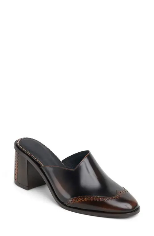 THE OFFICE OF US Ms. Johanna Heeled Mule - Mahogany
