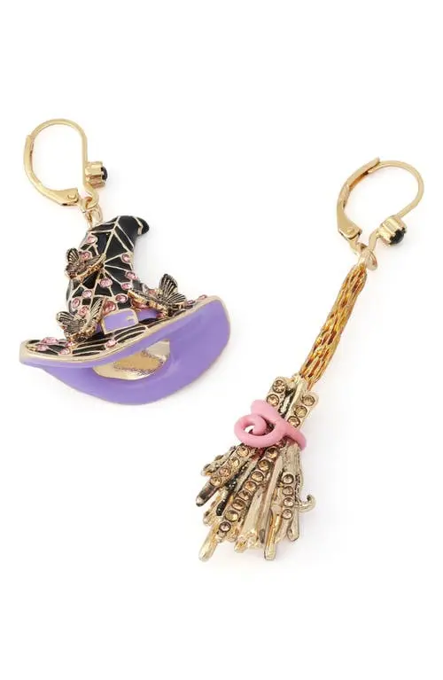 Betsey Johnson Broomstick Leverback Drop Earrings