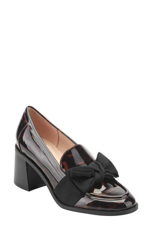 Bandolino Korra Block Heel Pump With Bow Detailing - Dark Natural
