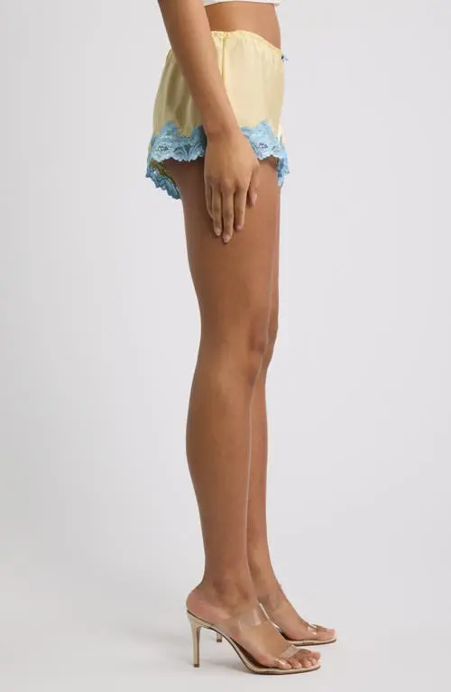 JADED LONDON Lace Trim Satin Shorts