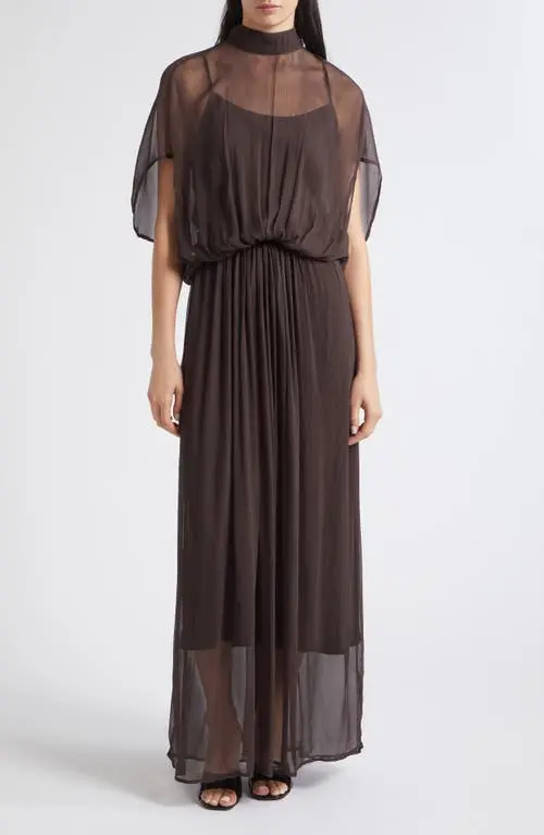 Staud Viviana Shirred Maxi Dress - Earth