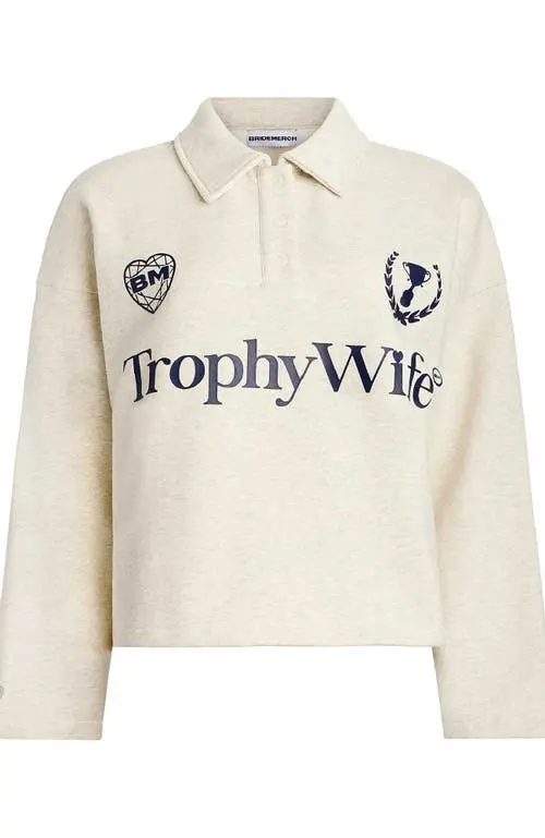 BRIDEMERCH Trophy Wife Long Sleeve Boxy Rugby Fleece