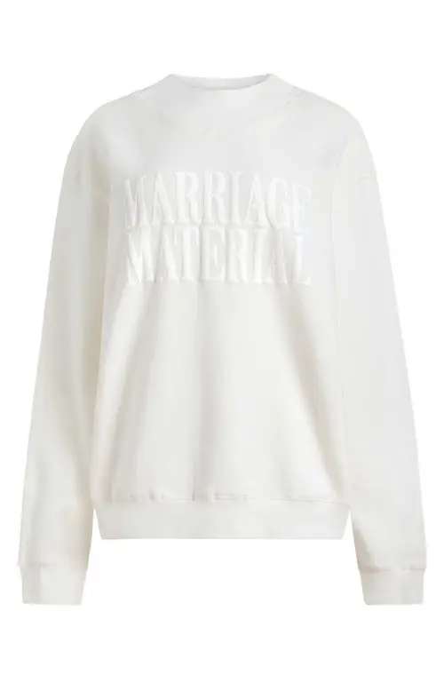 BRIDEMERCH Marriage Material" Mock Neck Sweatshirt - White