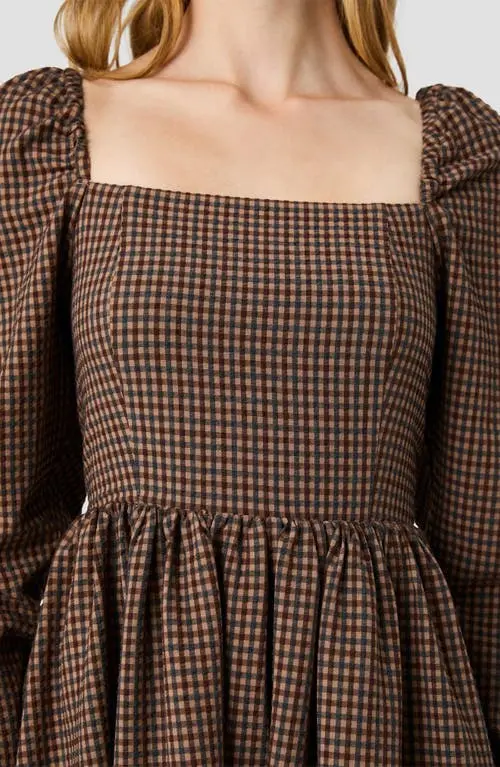 French Connection Diana Gingham Balloon Sleeve Dress