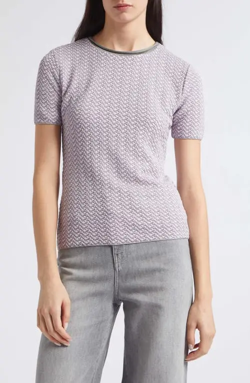 Emporio Armani Geometric Jacquard Jersey Crewneck Tee - Lilac