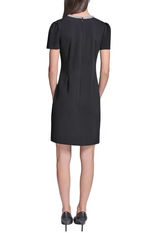 Karl Lagerfeld Pearl Embellished Sheath Dress
