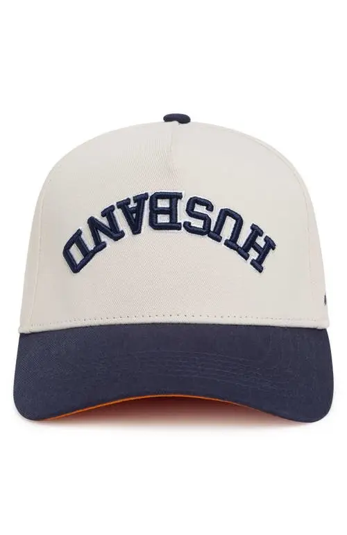 BRIDEMERCH Husband Collegiate Trucker Hat - Navy