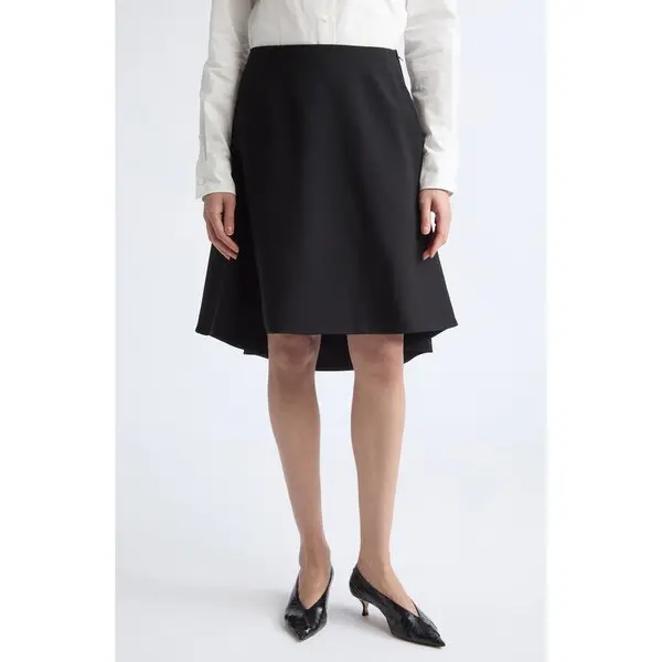 JIL SANDER Wool Sablé Skirt - Black