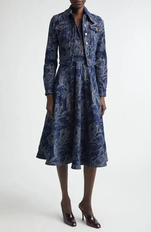 Etro Paisley Laser-etched Denim Jacket