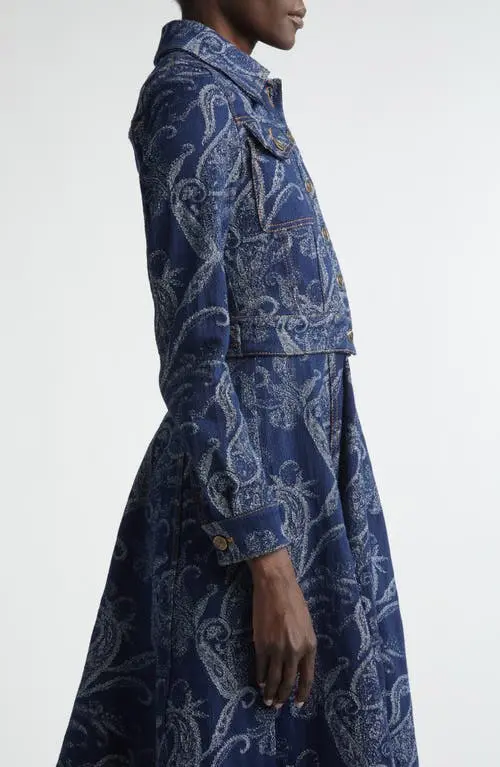 Etro Paisley Laser-etched Denim Jacket