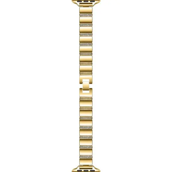 POSH TECH Soleil Rhinestone Stainless Steel Link Watchband - Gold