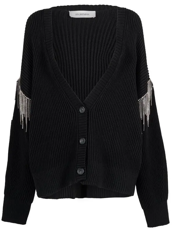 Sportmax Cardigan With Rhinestone Embellishments