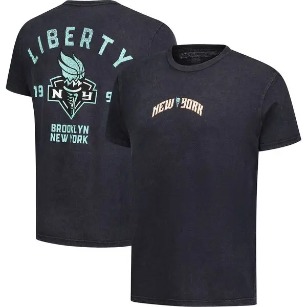 STADIUM ESSENTIALS New York Liberty Oversized Vintage Wash T-shirt - Heather Black