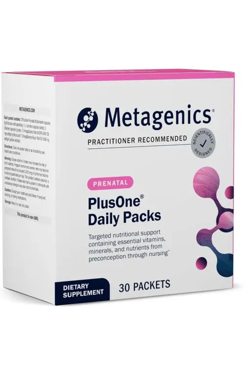 METAGENICS Plusone Daily Prenatal Vitamin Packs With Folate Omega-3 Dha Choline Probiotics 30 Packets - None