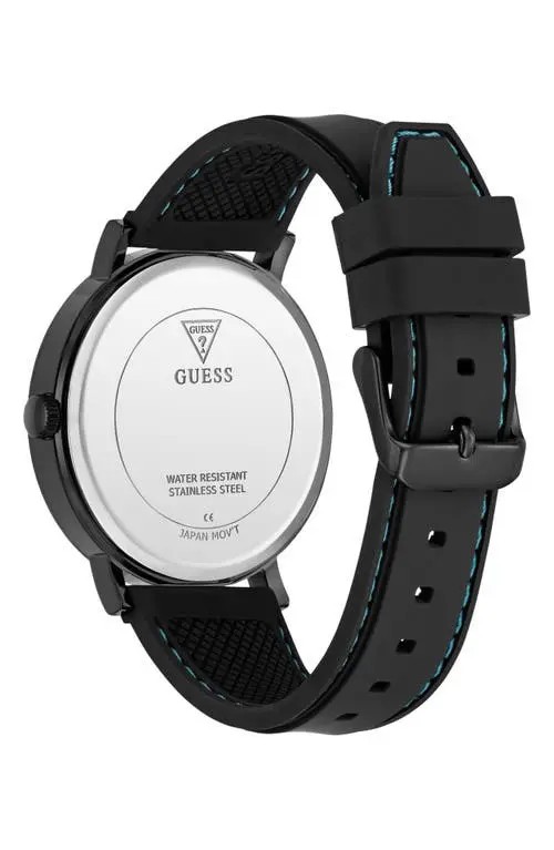 Guess Day Of The Dead Multifunction Silicone Strap Watch