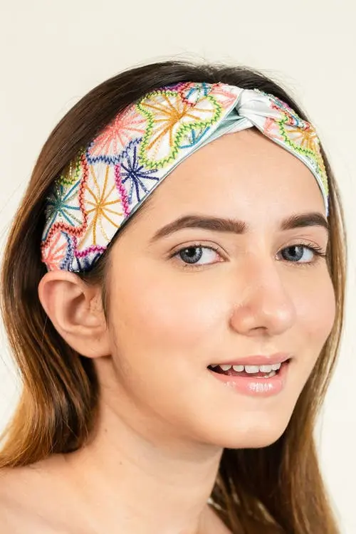 HAIR DRAMA CO. Embroidered Twisted Headband