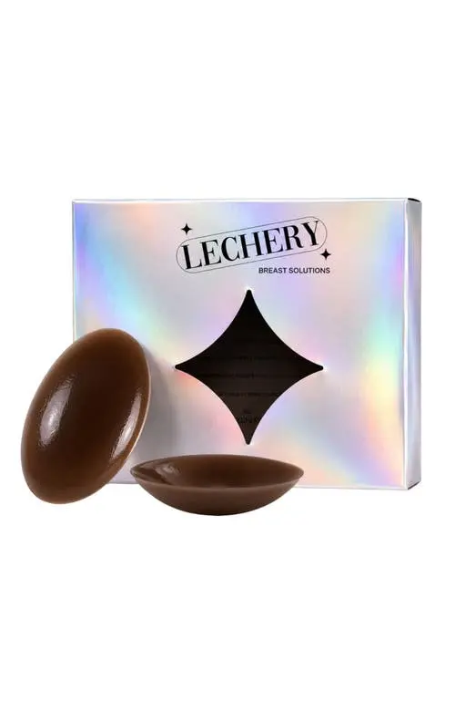 LECHERY® Allstick Circle Adhesive Reusable Silicone Breast Petals Nipple Covers - Espresso