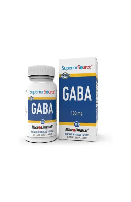 SUPERIOR SOURCE Gaba Sublingual Dissolving Tablets Instant Absorb Relaxation Support