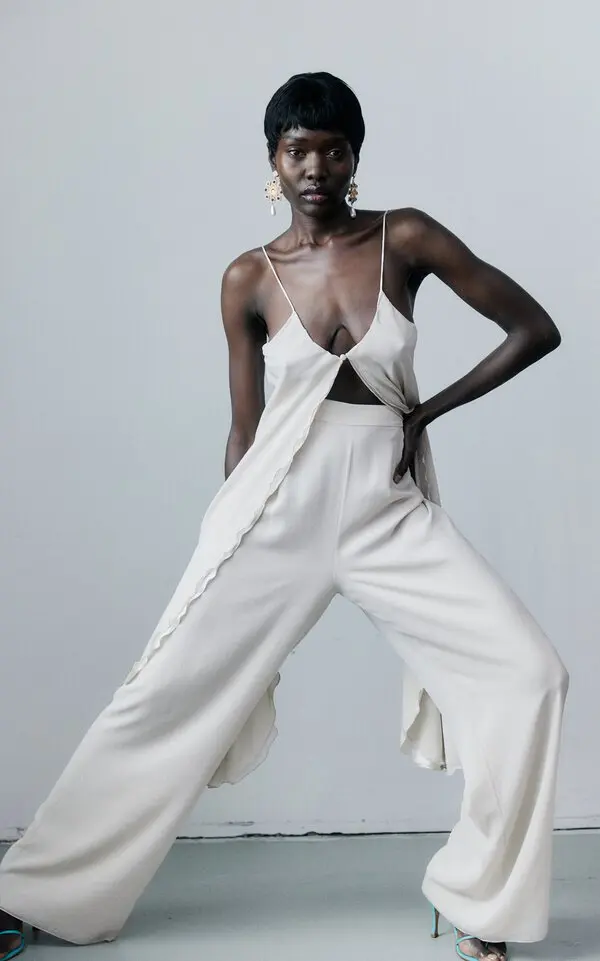 SLEEPING WITH JACQUES Elvira Silk Satin Layered Top