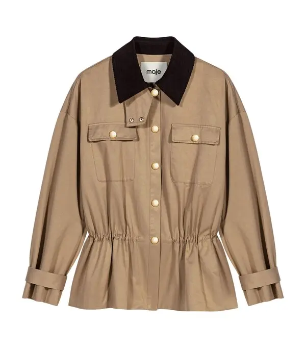 Maje Contrast-collar Trench Coat
