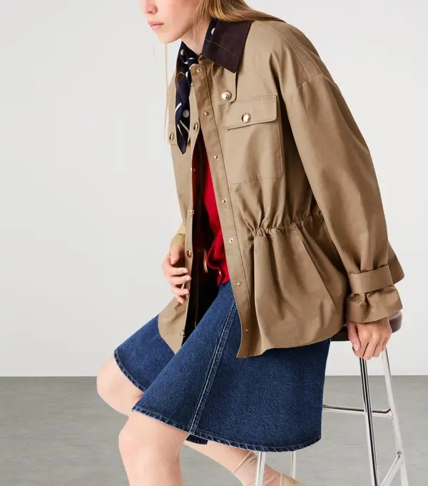 Maje Contrast-collar Trench Coat