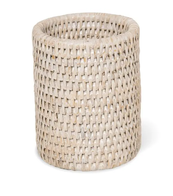 DECOR WALTHER Rattan Basket Toothbrush Tumbler - Brown