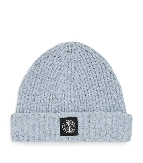 Stone Island Cotton Bouclé Compass Beanie
