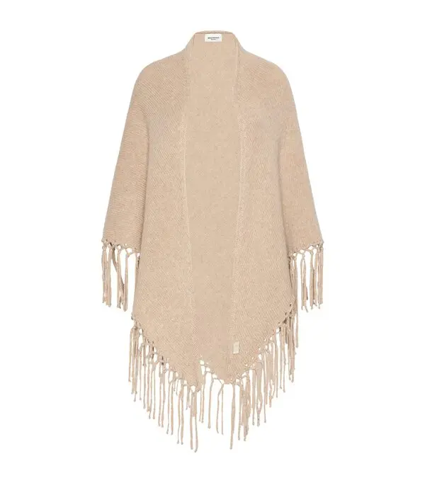 Max Mara Virgin Wool Fringed Shawl