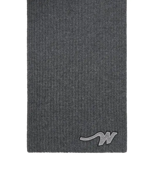 Max Mara Virgin Wool Initial Scarf - Grey