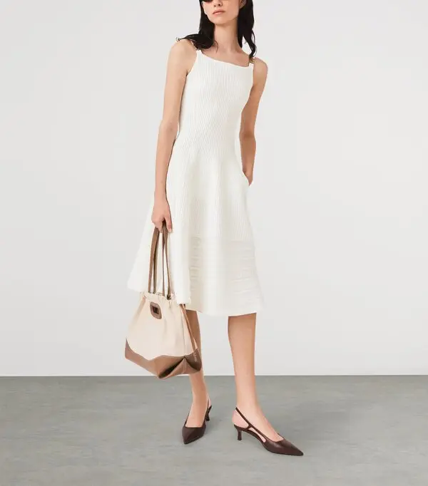 Maje Embellished Knit Midi Dress