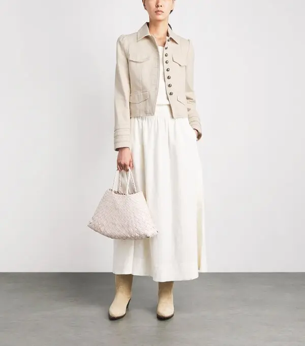 ME+EM Organic Cotton Twill Military Jacket - Beige