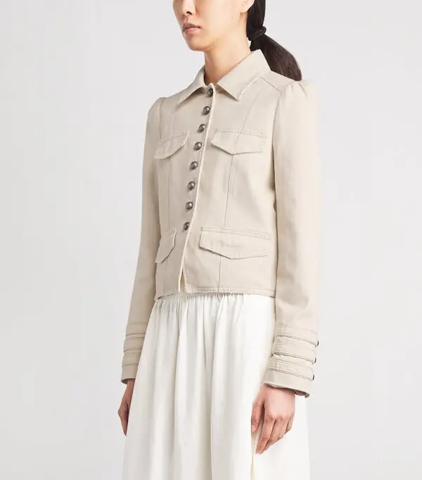ME+EM Organic Cotton Twill Military Jacket - Beige