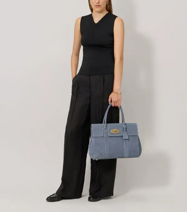 Mulberry Suede Bayswater Top-handle Bag - Grey