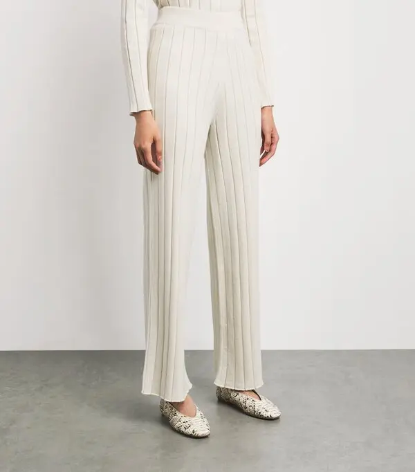 Colombo Cashmere Ribbed Trousers