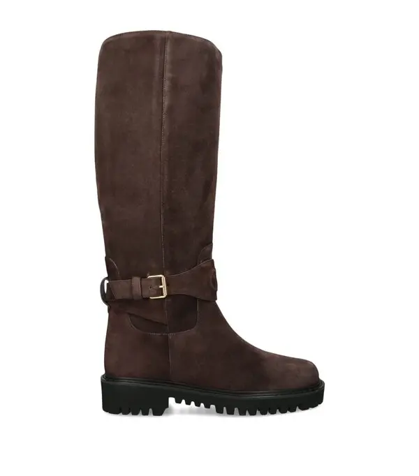 Valentino Garavani Suede Vlogo Knee-high Boots