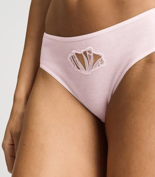 Hanro Cotton Lace-detail Rosaria Briefs