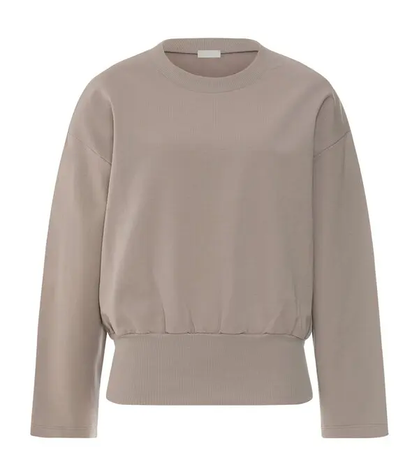 Hanro Stretch-cotton Natural Living Crew Neck Sweater