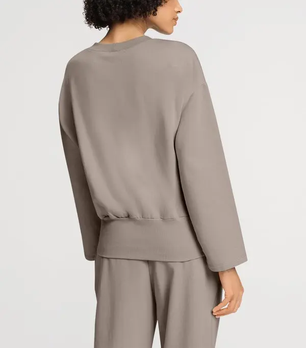 Hanro Stretch-cotton Natural Living Crew Neck Sweater