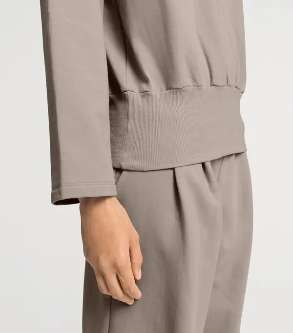 Hanro Stretch-cotton Natural Living Crew Neck Sweater