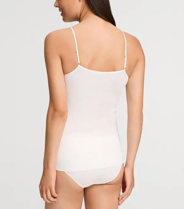 Hanro Cotton Rosaria Lace Trimmed Tank Top - Ivory