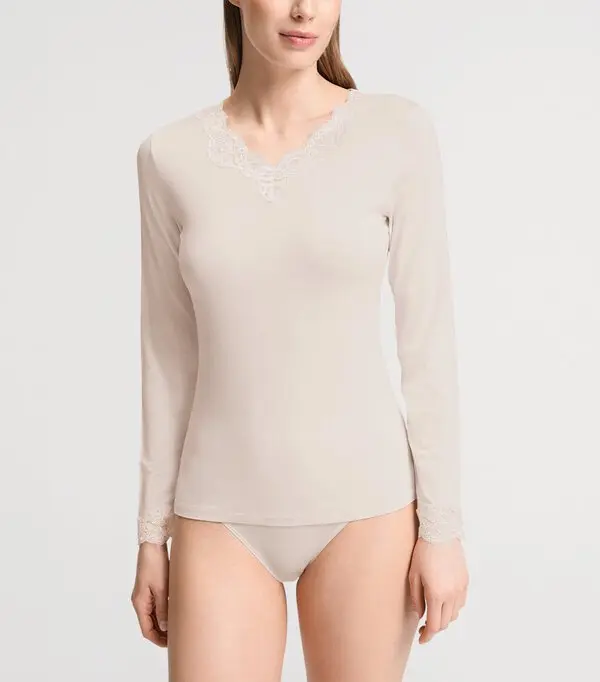 Hanro Lace-trim Dana T-shirt